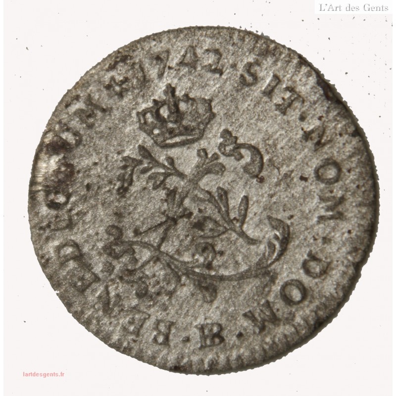 LOUIS XV Double sol 1742 BB Strasbourg