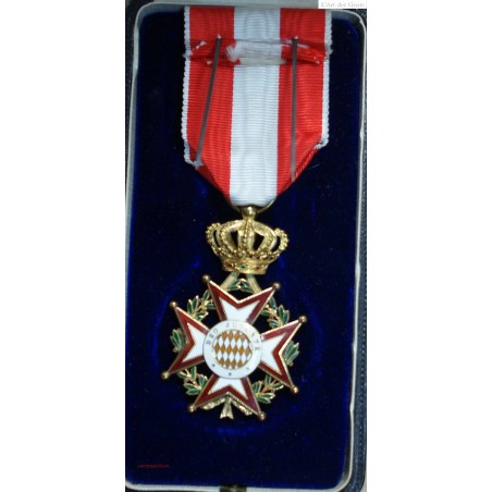 Monaco Décoration or 18k "PRINCEPS ET PATRIA" Ordre de Saint-Charles ...